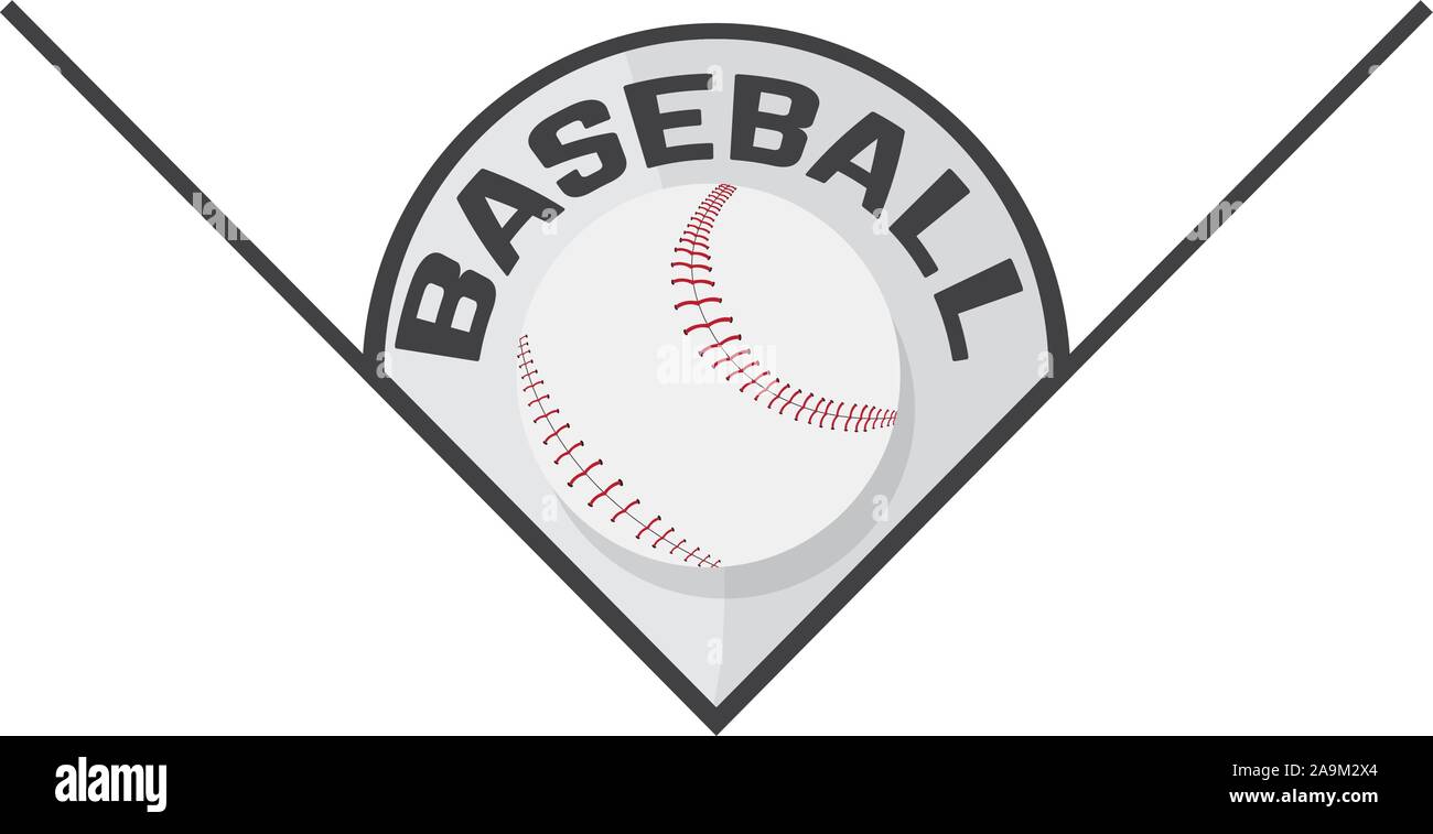 Baseball shield with a field base and ball - Vector illustration Stock ...