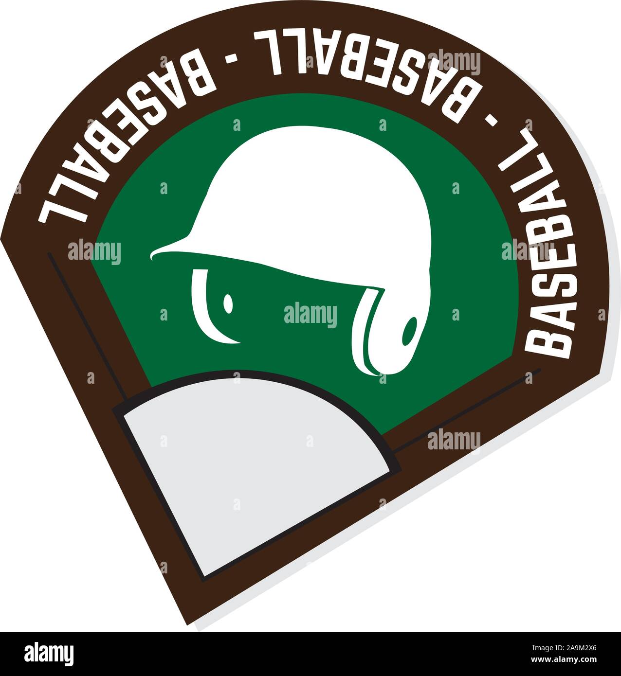 Baseball shield with a field base and helmet - Vector illustration ...