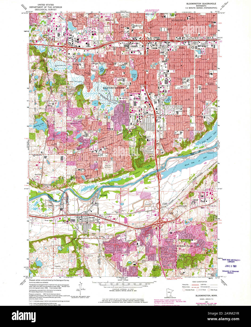 Map of bloomington minnesota hi-res stock photography and images - Alamy
