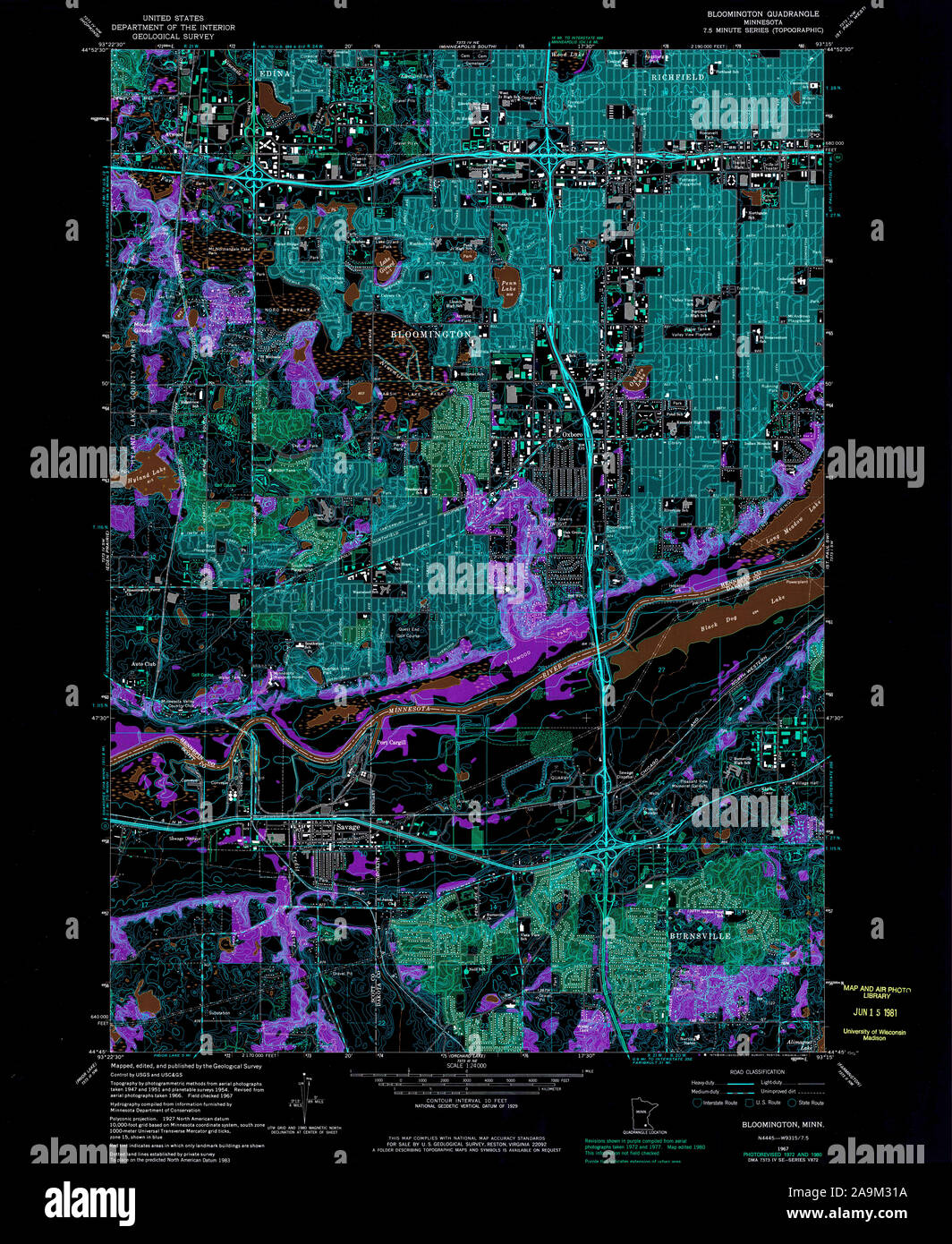 Map of bloomington minnesota hi-res stock photography and images - Alamy