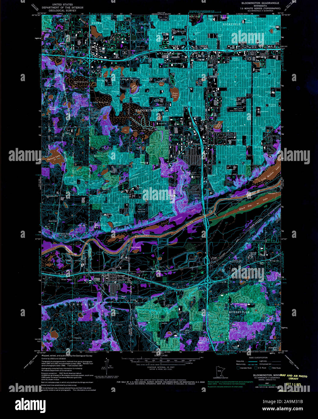 Map of bloomington minnesota hi-res stock photography and images - Alamy