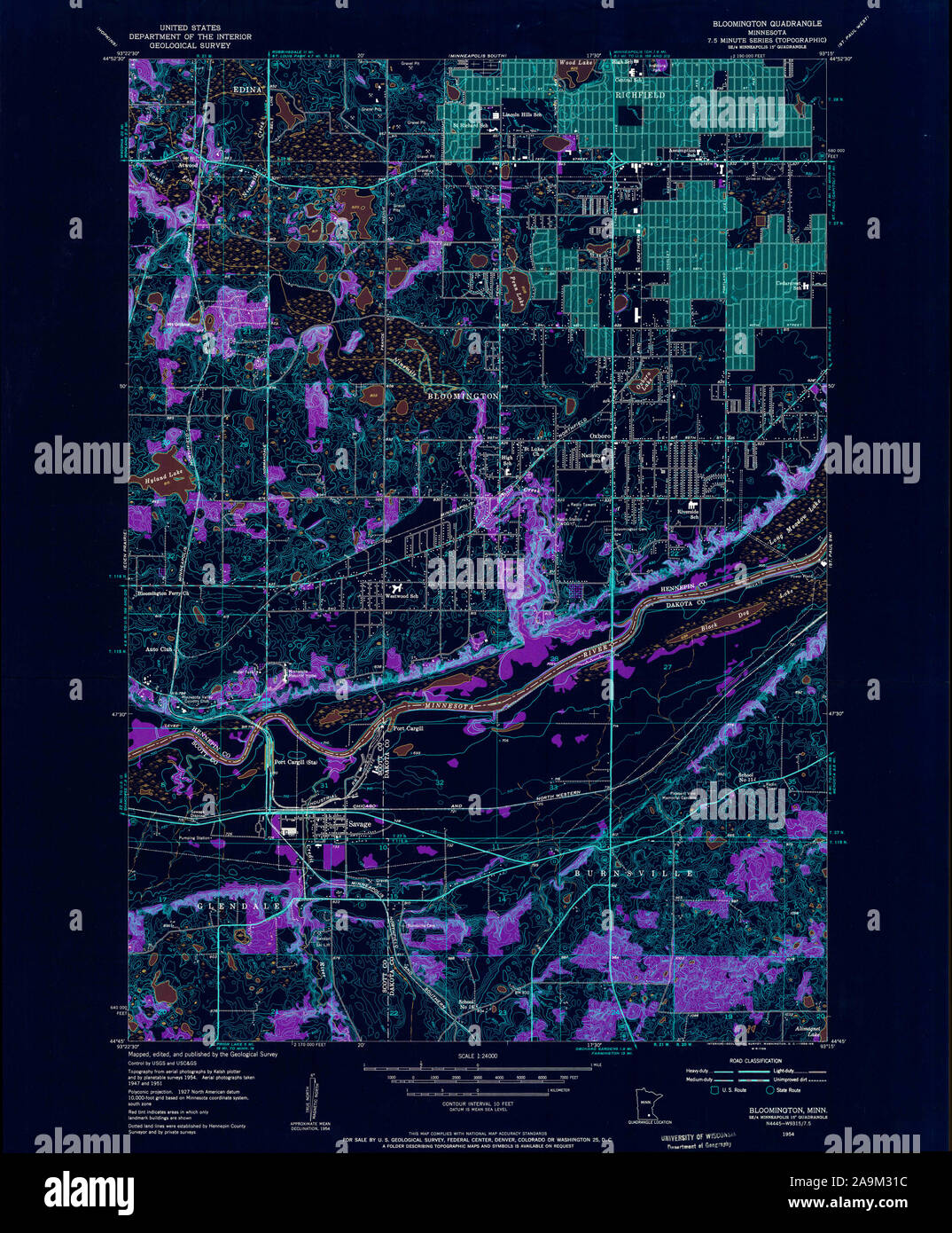 Map of bloomington minnesota hi-res stock photography and images - Alamy