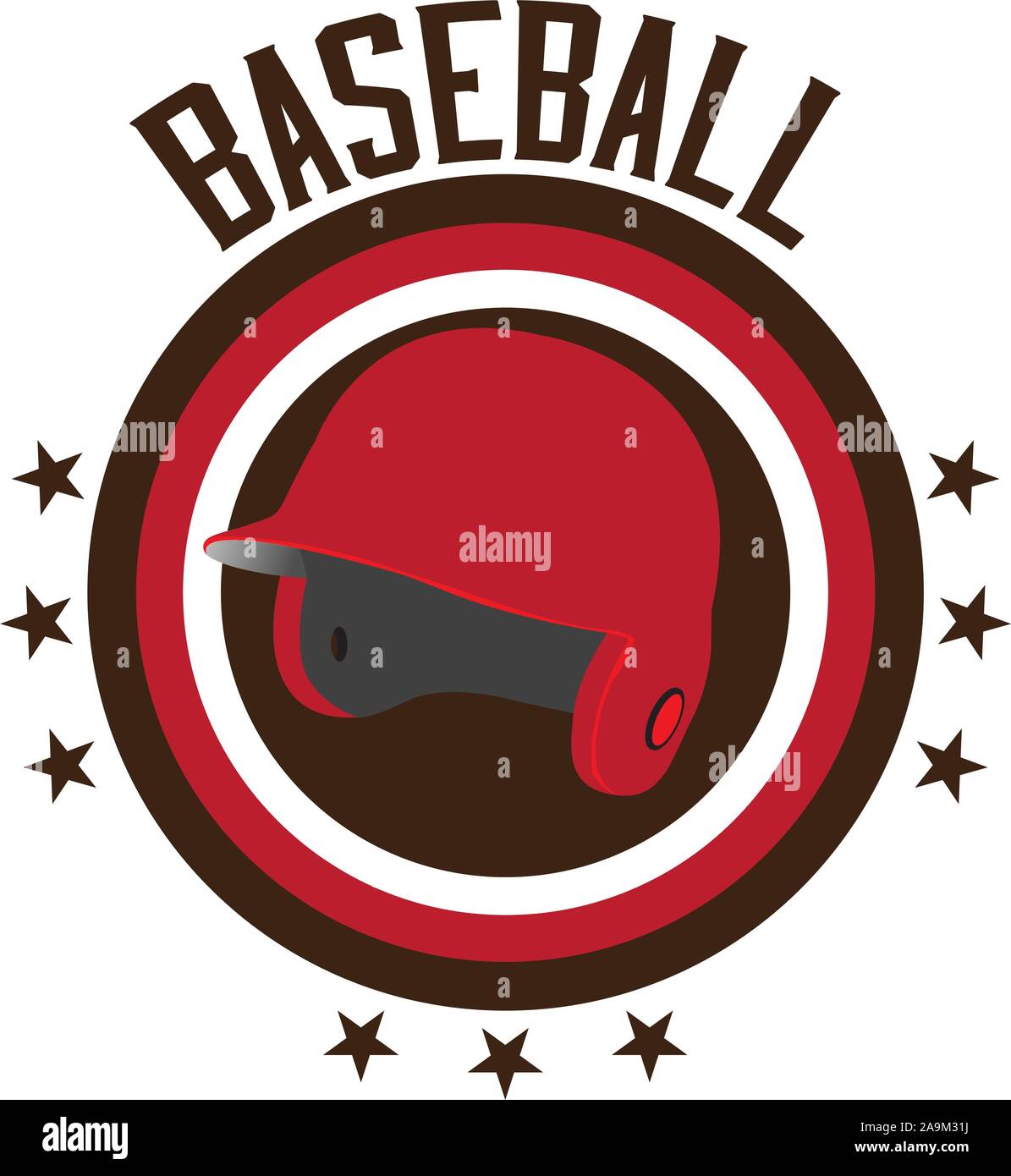 Baseball shield with a field base and helmet - Vector illustration ...