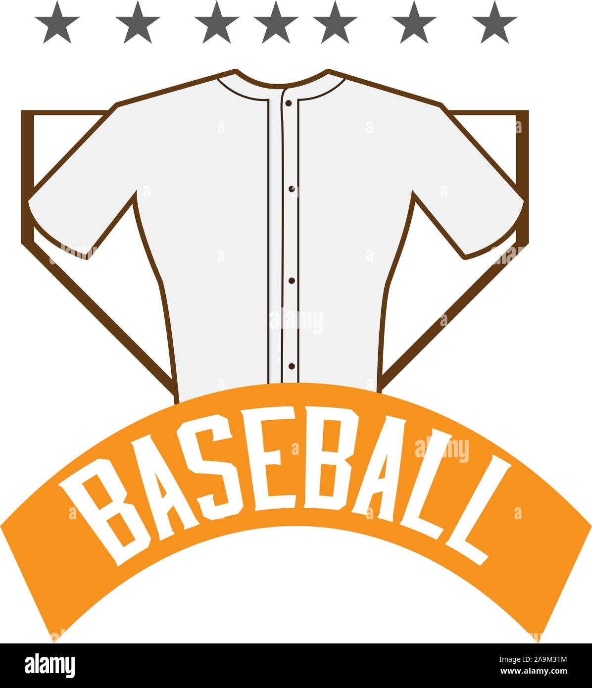 Baseball shield with a field base and shirt - Vector illustration Stock ...