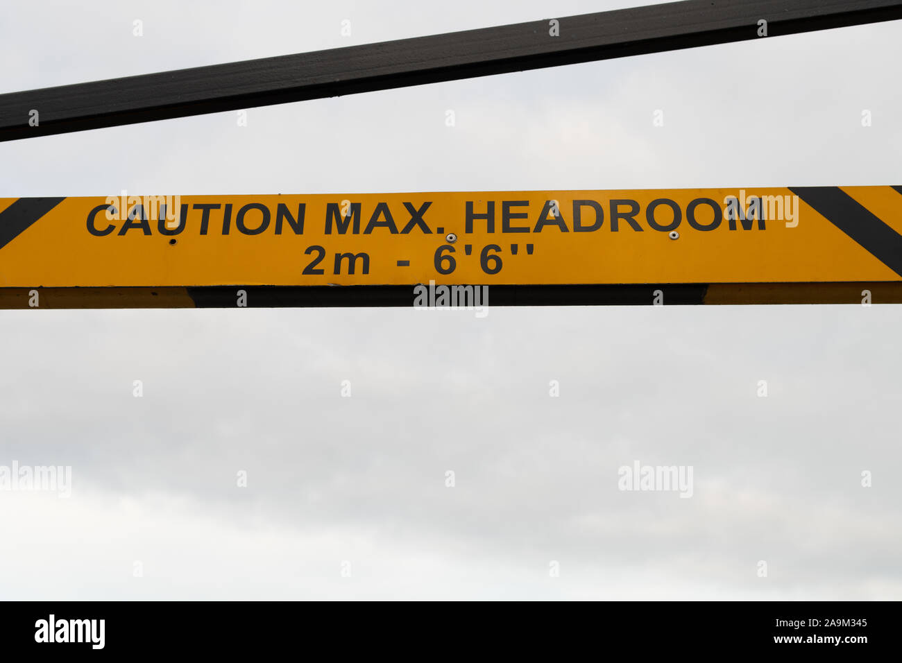 Caution Max Headroom sign Stock Photo - Alamy