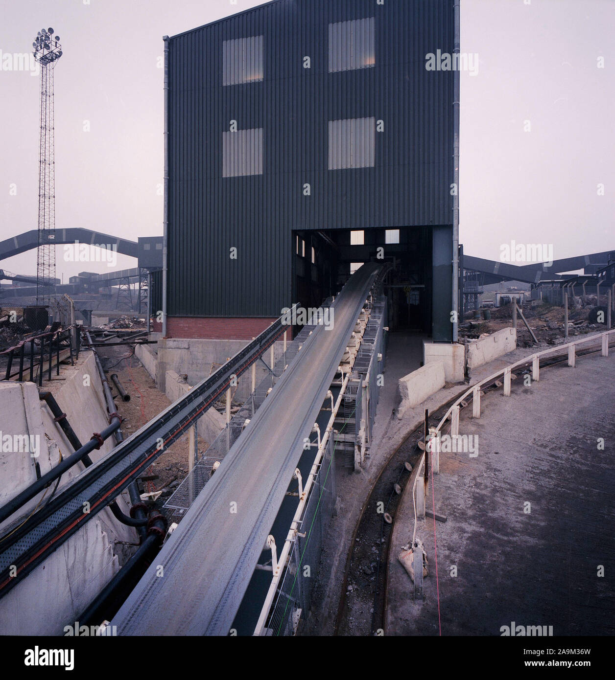 1982 coal mine conveyer at Woolley Colliery, Wakefield, West Yorkshire ...