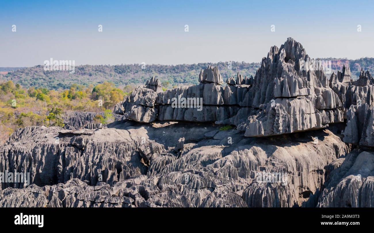 Impressive karst limestone formations in Tsingy de Bemaraha National ...