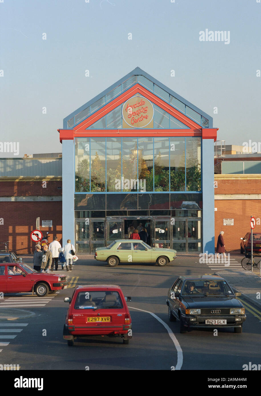 1989 Stretford district shopping centre, Manchester, North West England ...