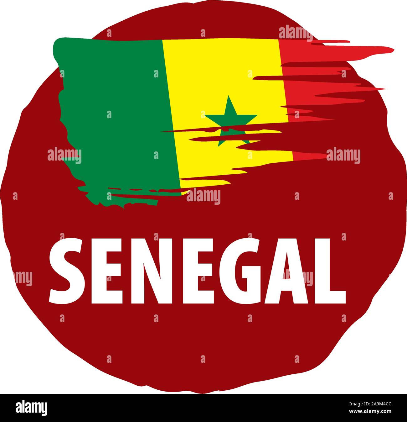 Senegal flag, vector illustration on a white background Stock Vector ...