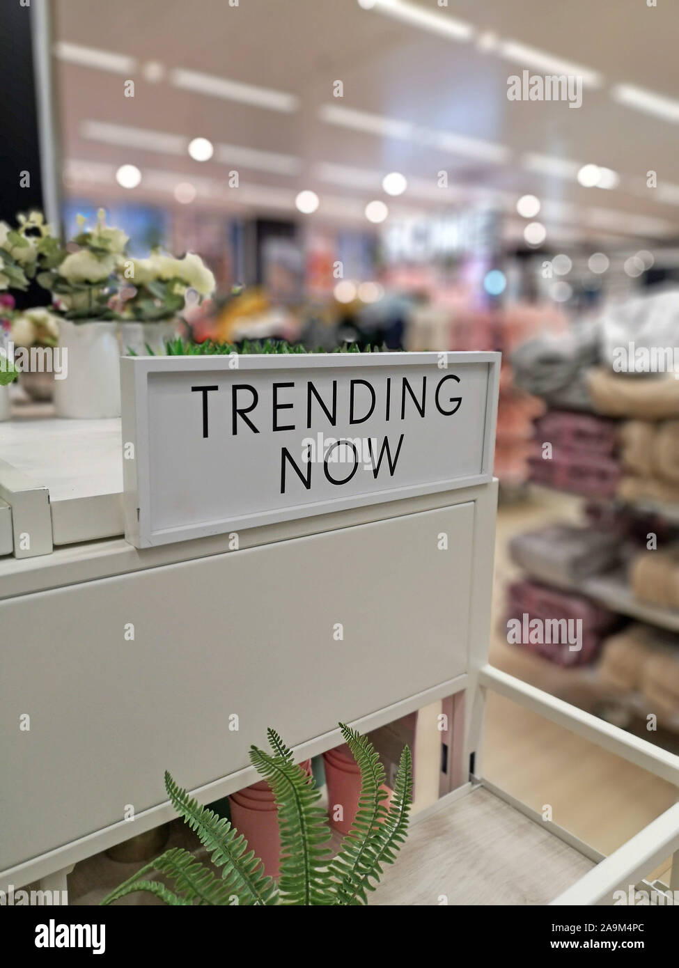 Trending Now sign in Primark Hammersmith, London, UK. 17 Oct 2019 Stock ...