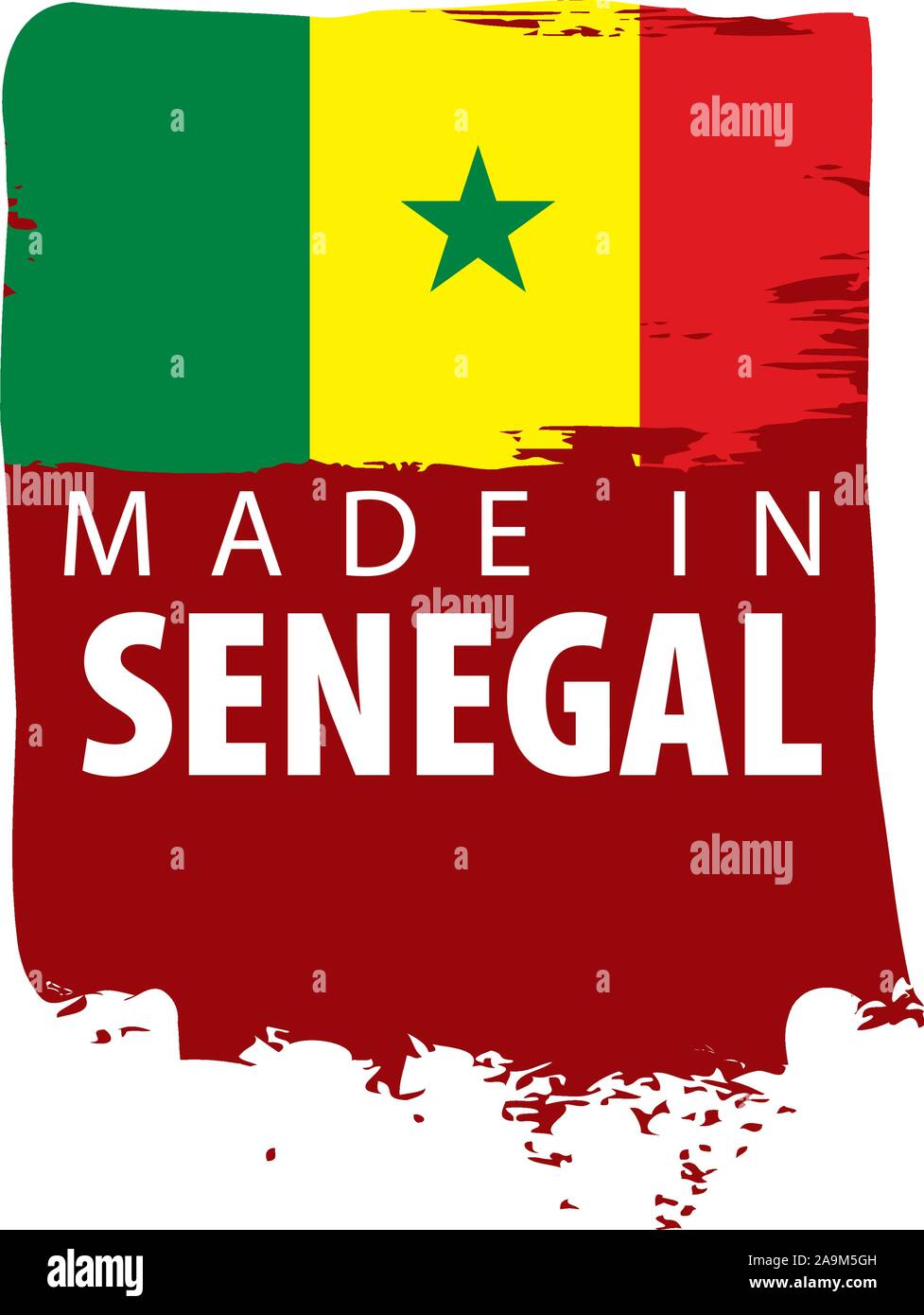 Senegal flag, vector illustration on a white background Stock Vector ...
