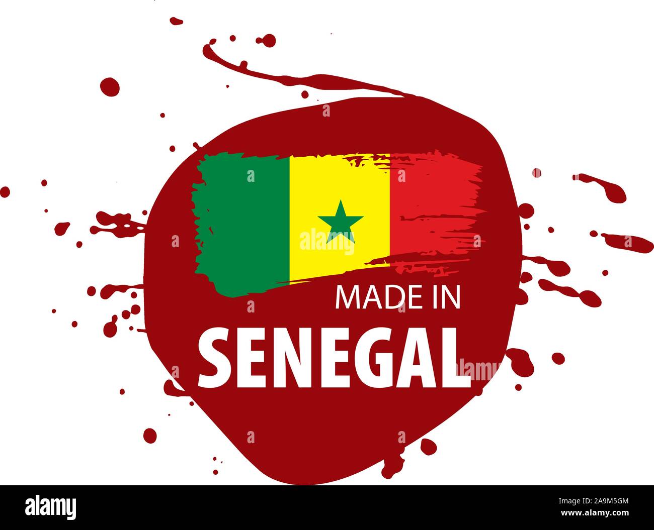 Senegal flag, vector illustration on a white background Stock Vector ...