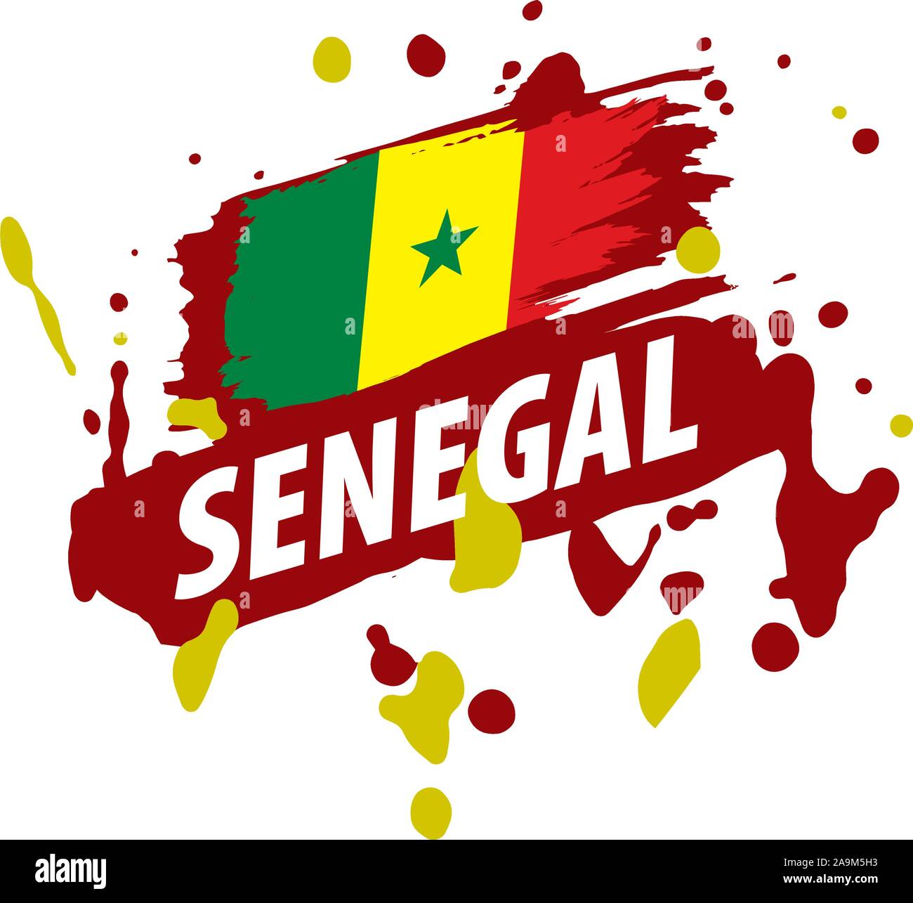 Senegal flag, vector illustration on a white background Stock Vector ...