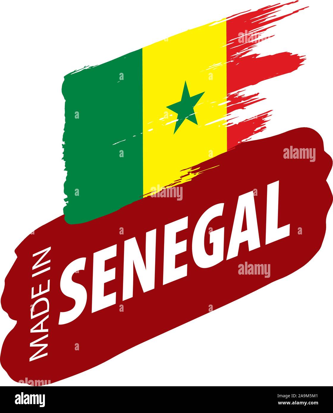 Senegal flag, vector illustration on a white background Stock Vector ...
