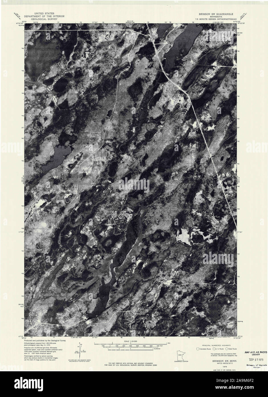 USGS TOPO Map MInnesota MN Brimson SW 504018 1976 24000 Restoration ...