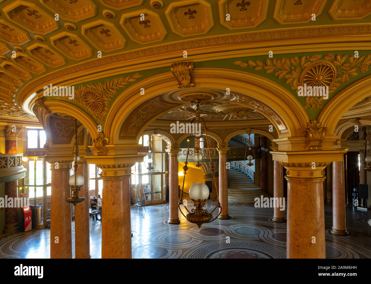 Entrance foyer lobby of the Bucharest Athenaeum, Bucharest, Romania ...