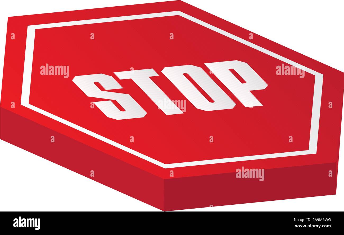 Isolated 3D traffic signal. Stop sign - Vector Stock Vector Image & Art ...