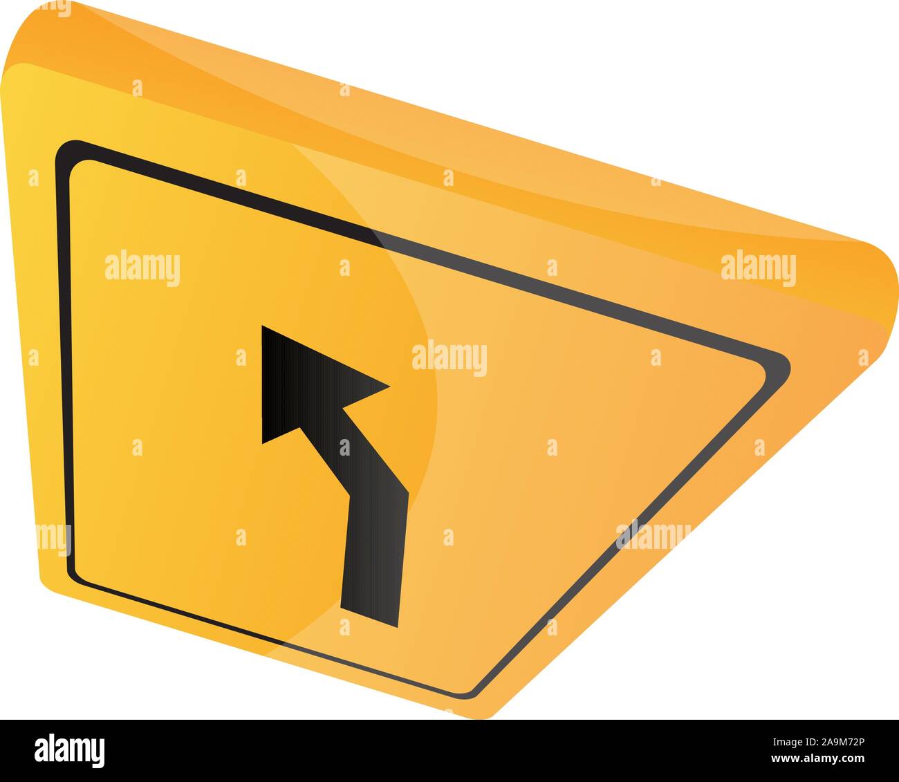 Isolated 3D traffic signal. Left curve ahead sign - Vector Stock Vector ...