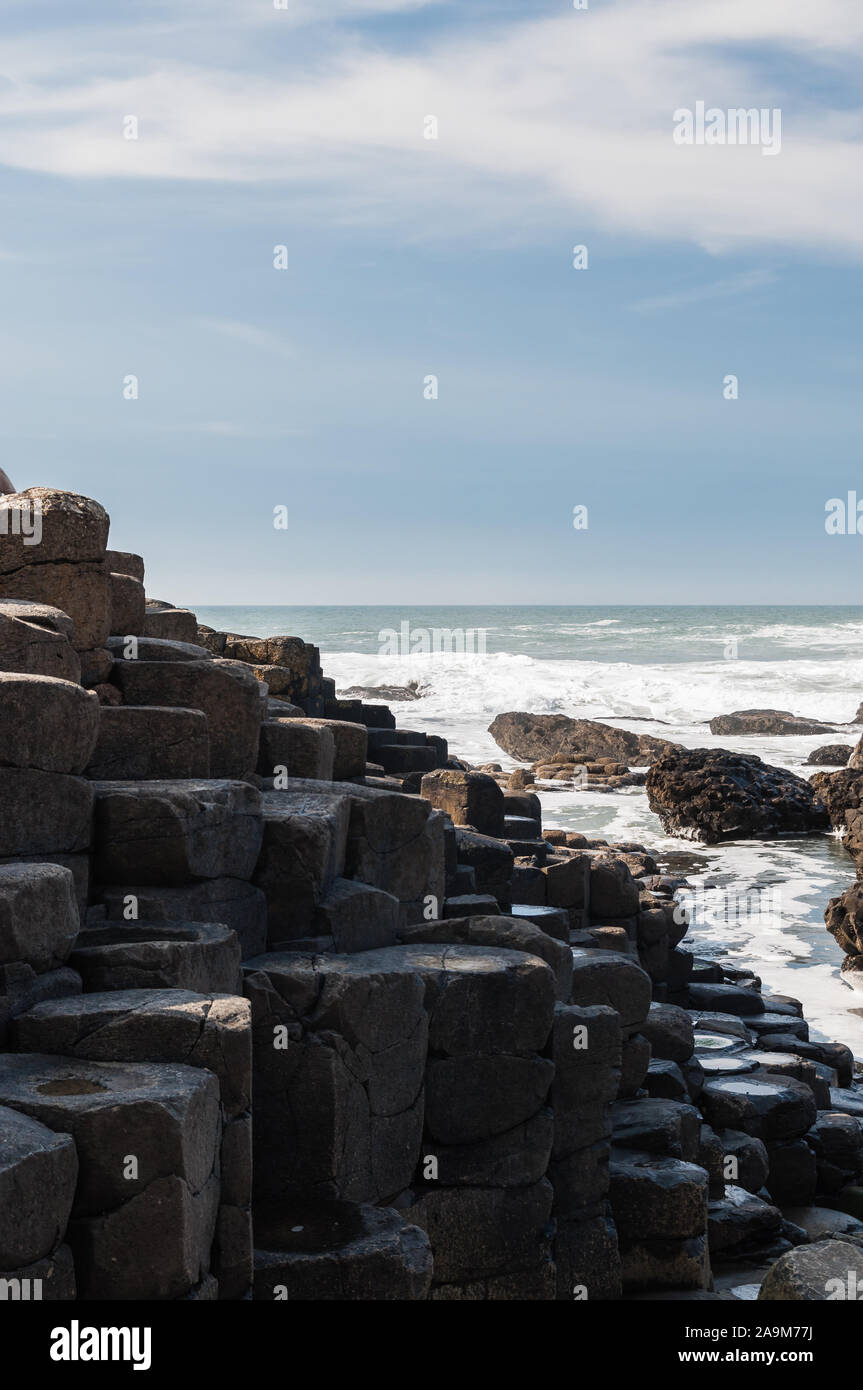 Hexagonal stone formation of Giants Causeawy in County Antrim, Northern ...