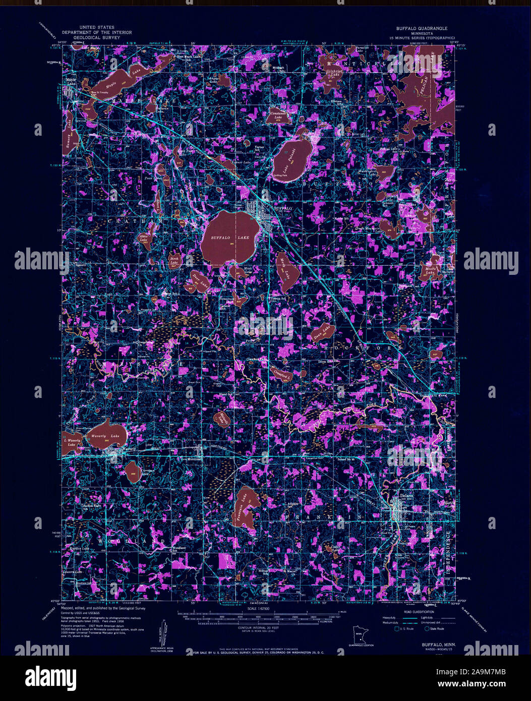 Buffalo minnesota map hi-res stock photography and images - Alamy