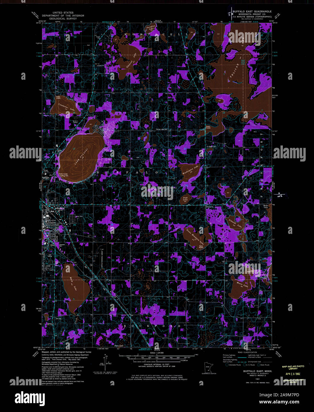 Buffalo minnesota map hi-res stock photography and images - Alamy