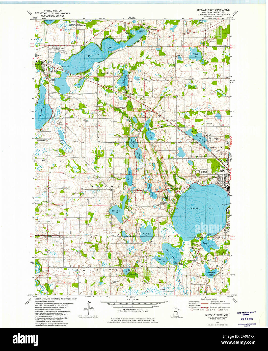 Buffalo minnesota map hi-res stock photography and images - Alamy