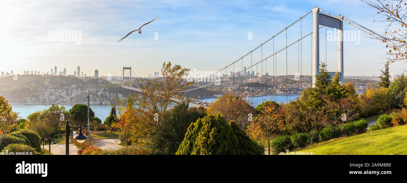 Fatih Sultan Bridge or Second Bosphorus Bridge, Istanbul Stock Photo ...