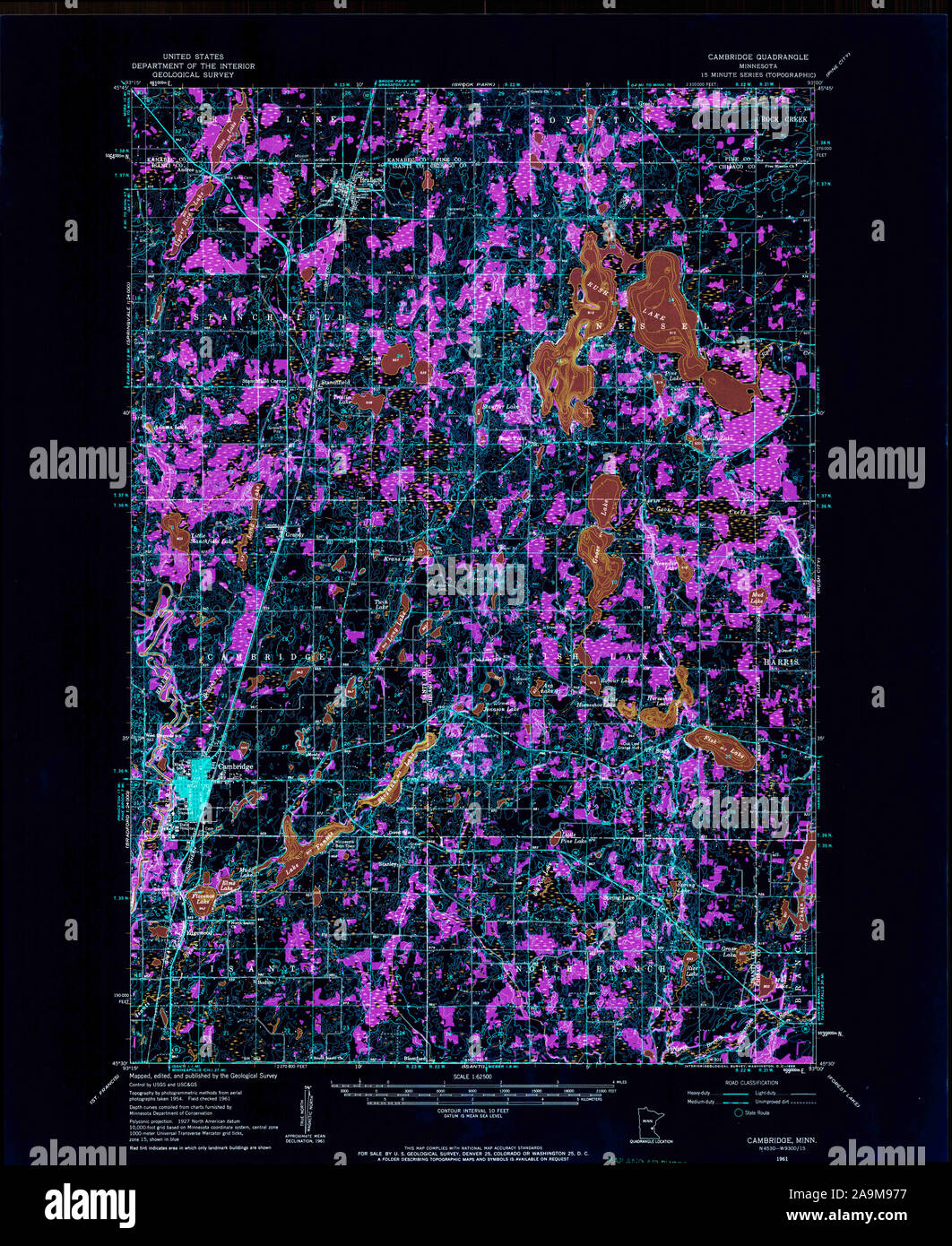 Map of cambridge minnesota hi-res stock photography and images - Alamy