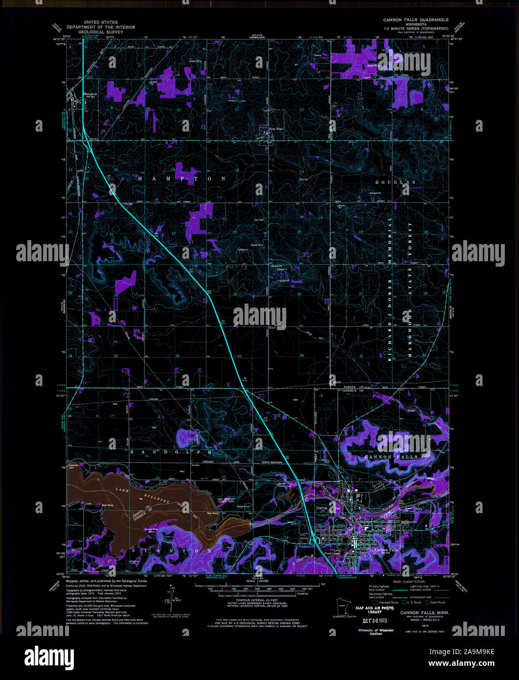 Map of cannon falls hi-res stock photography and images - Alamy