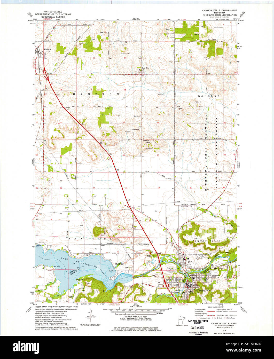 Map of cannon falls hi-res stock photography and images - Alamy