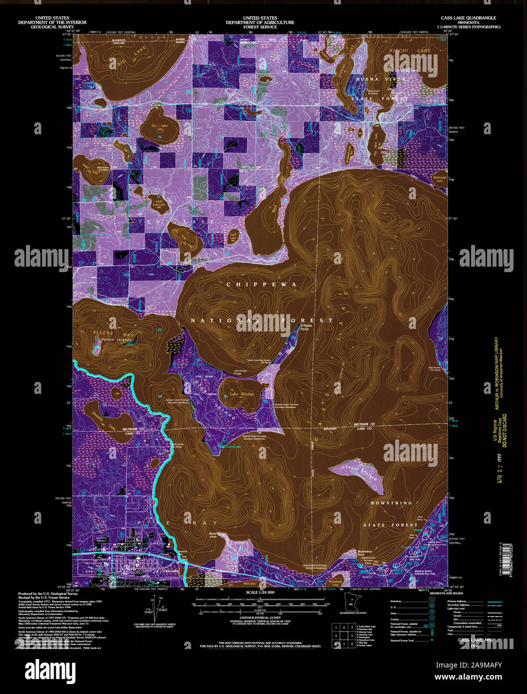Map of cass lake hi-res stock photography and images - Alamy