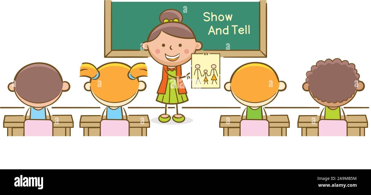 Children group in drawing class Stock Vector Images - Alamy