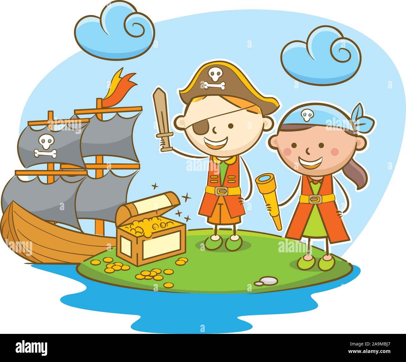Children treasure finding hi-res stock photography and images - Alamy