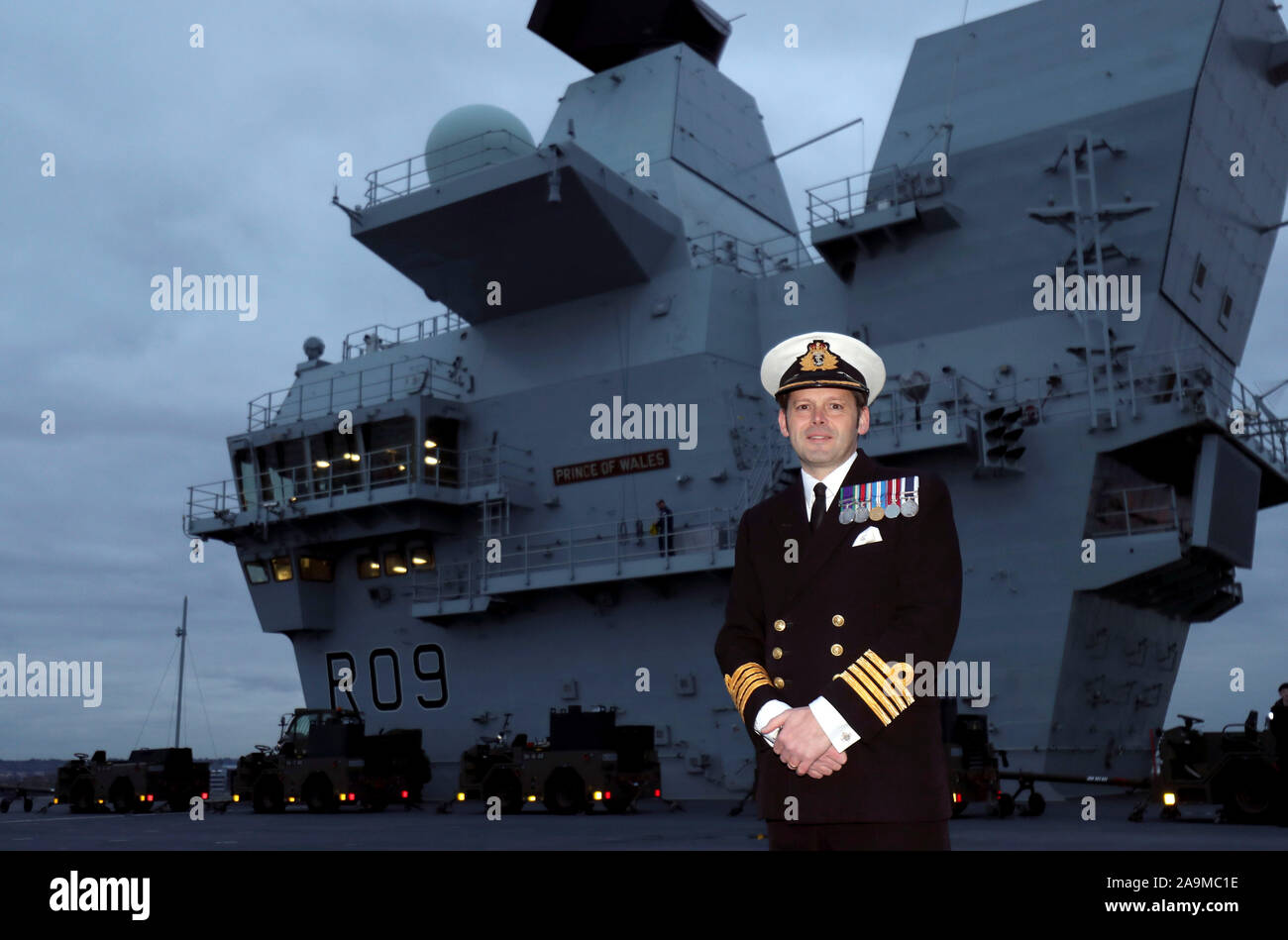 Commanding officer captain houston on aircraft carrier hms prince wales hi-res stock photography ...