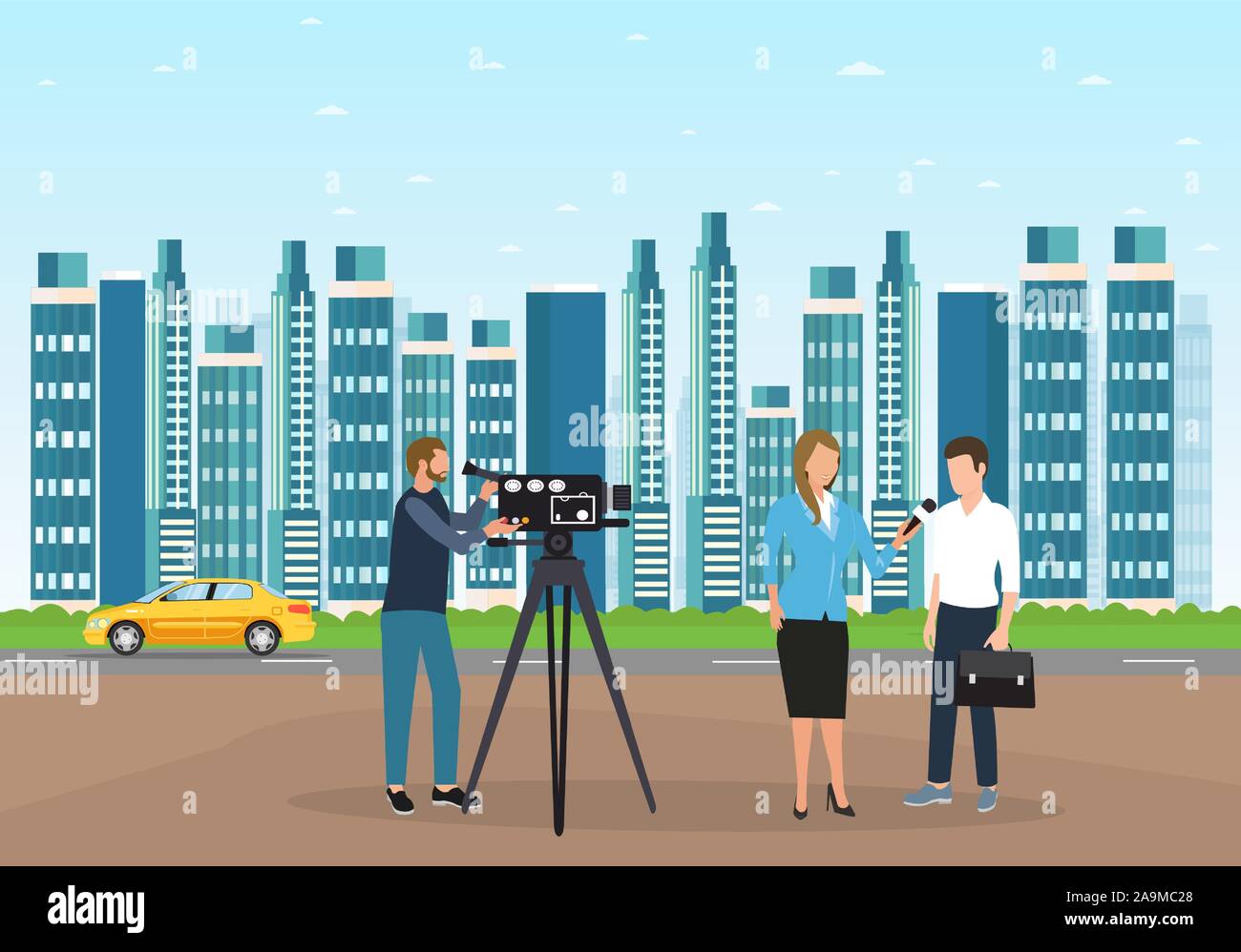 Interview woman mass media Stock Vector Images - Alamy