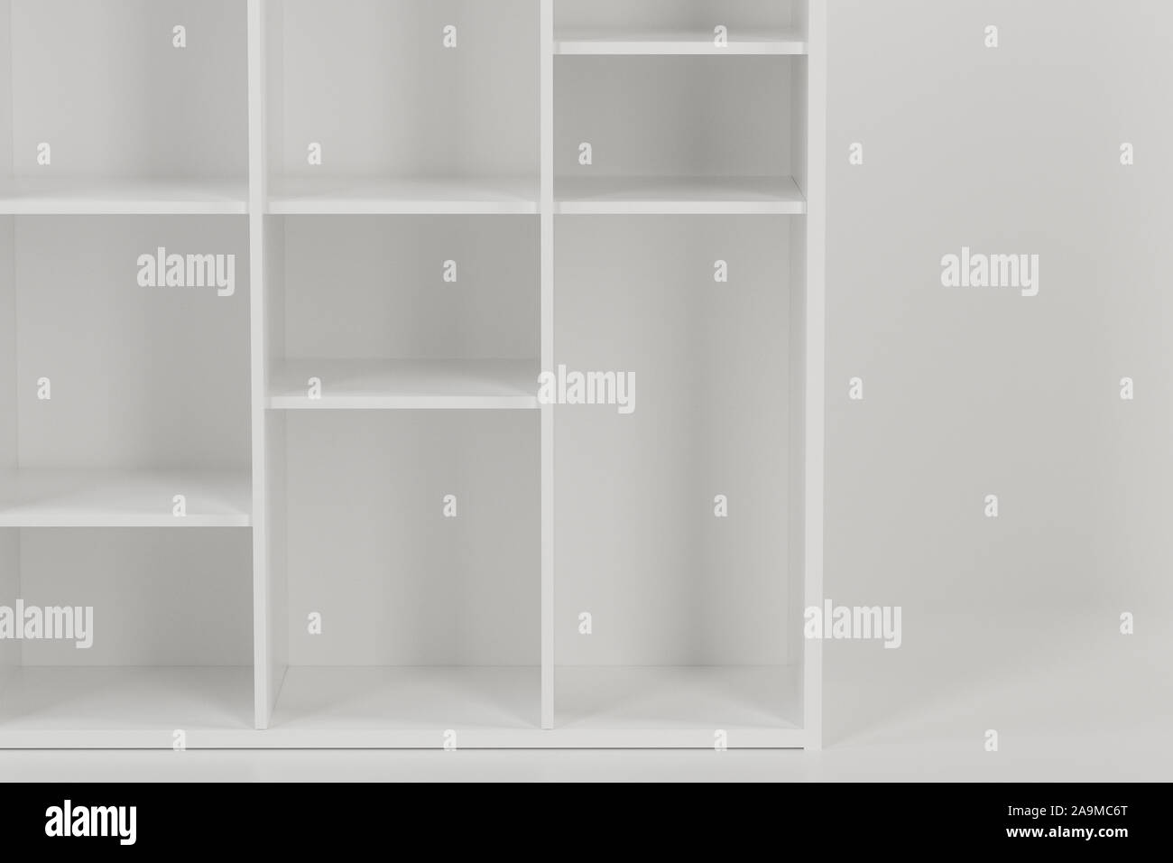 Empty cabinet in the empty new house, 3d rendering. Computer digital ...