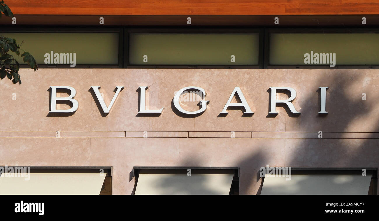 DUESSELDORF, GERMANY - CIRCA AUGUST 2019: Bulgari sign Stock Photo - Alamy