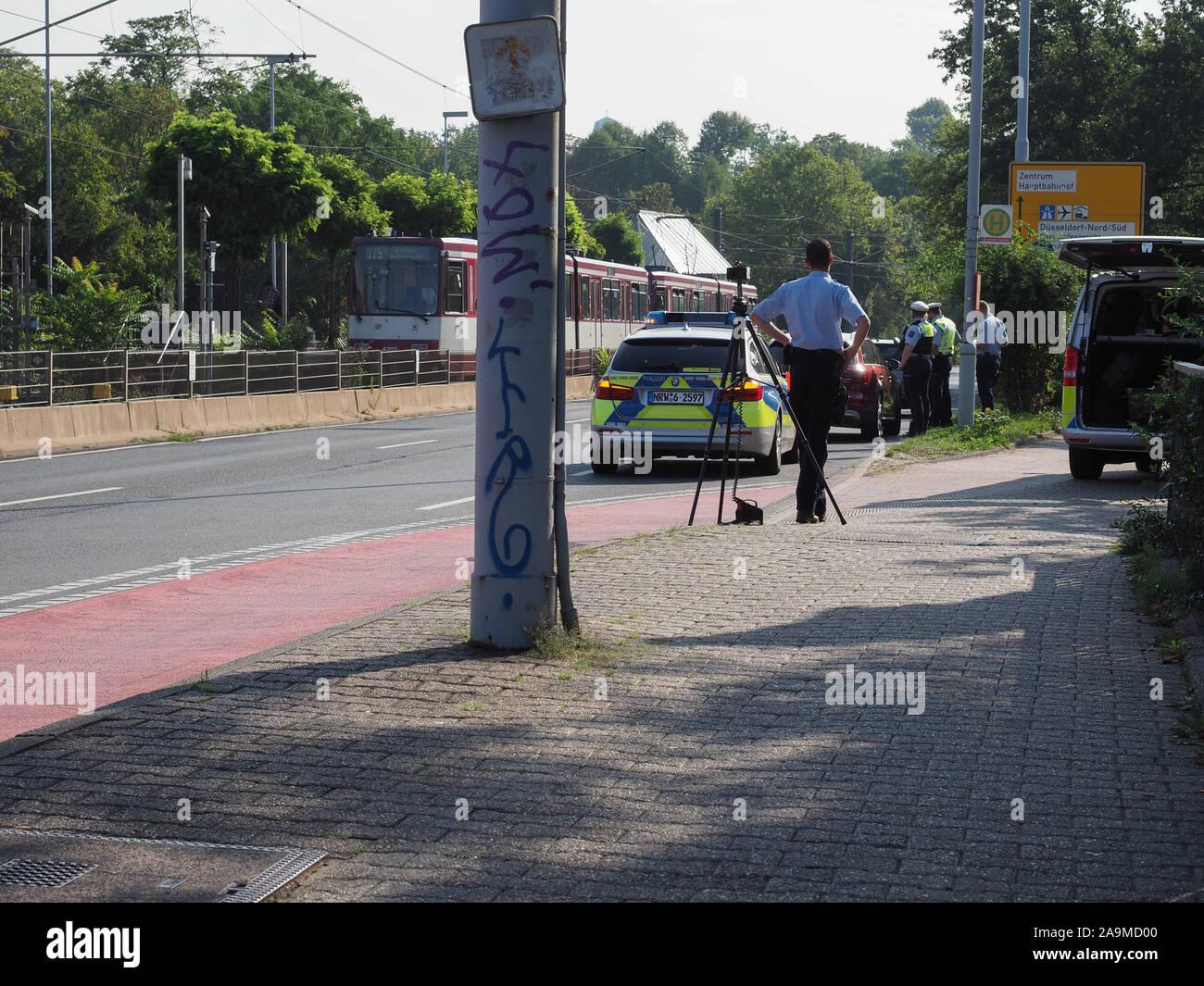 DUESSELDORF, GERMANY - CIRCA AUGUST 2019: German Polizei (police ...