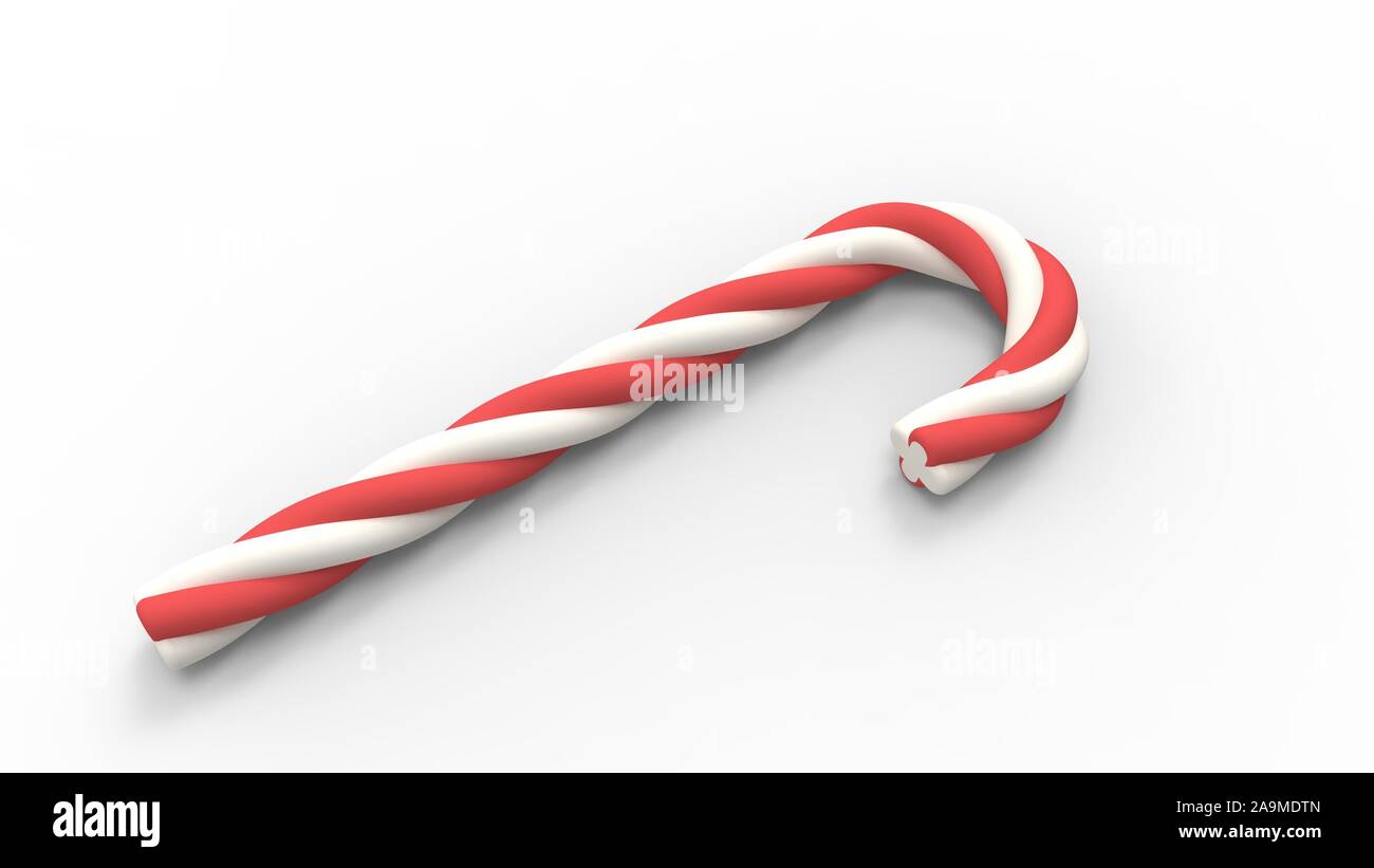 3d rendering of a candy cane isolated in studio background Stock Photo ...
