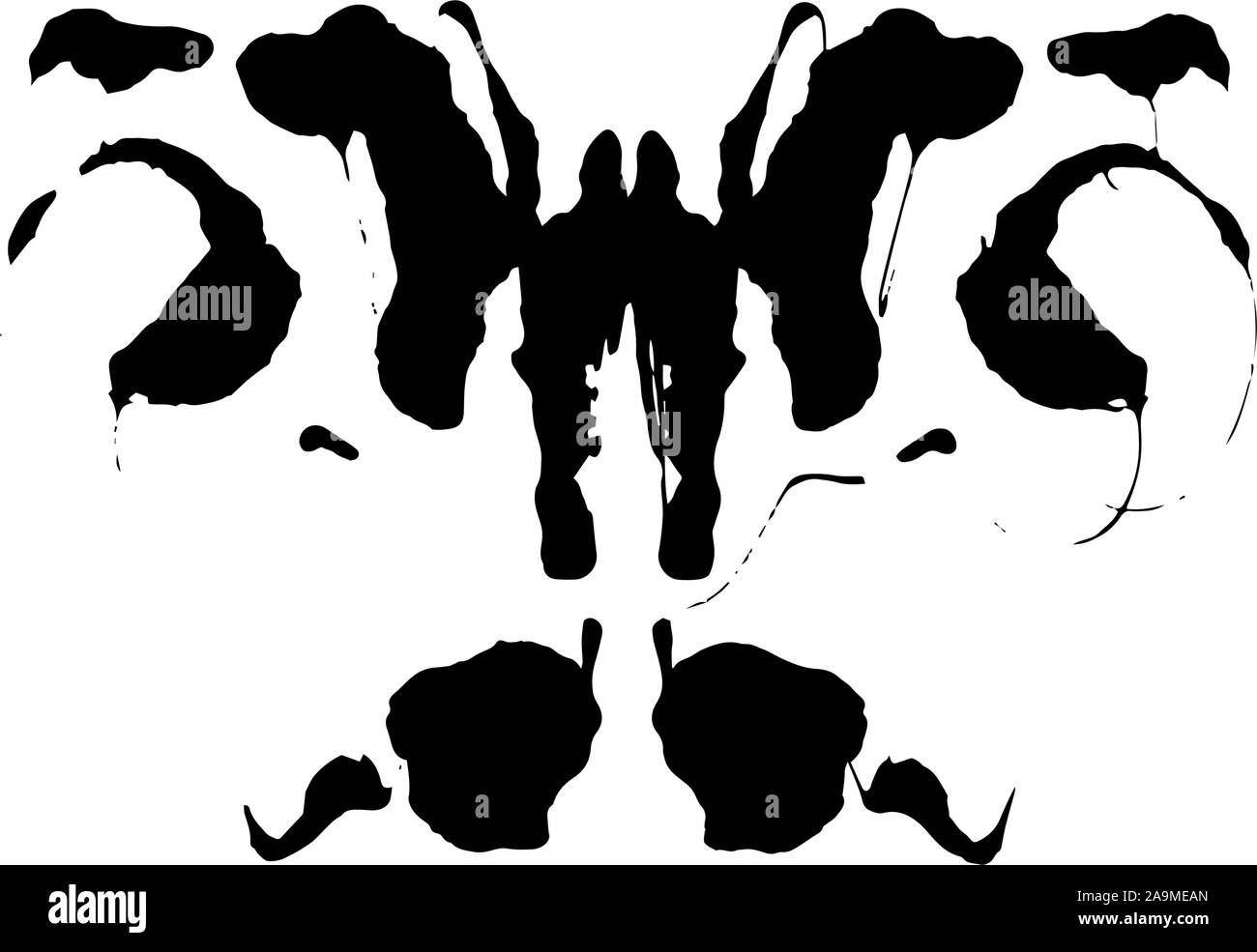 Rorschach inkblot test illustration, random symmetrical ink abstract ...