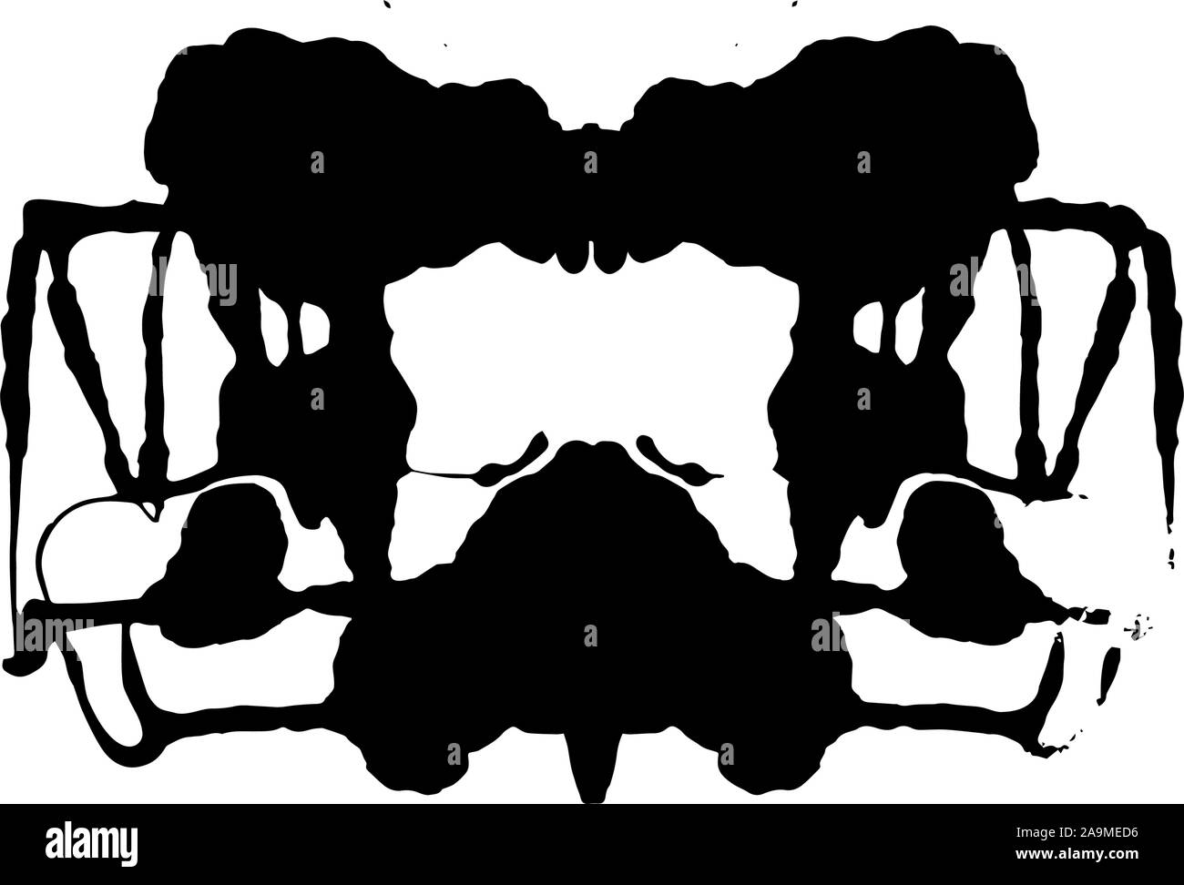 Rorschach inkblot test illustration, random symmetrical ink abstract ...