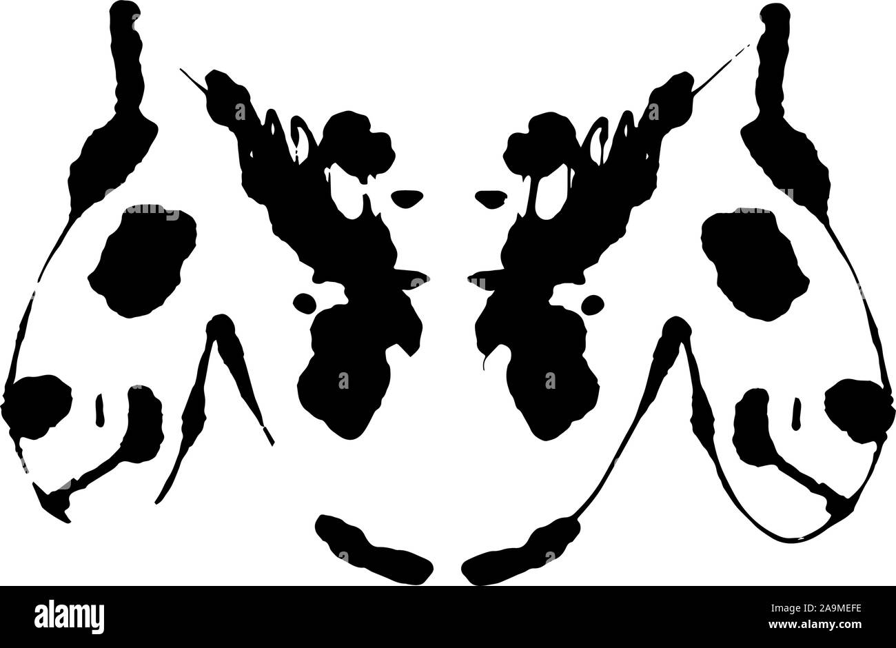 Rorschach inkblot test illustration, random symmetrical ink abstract ...