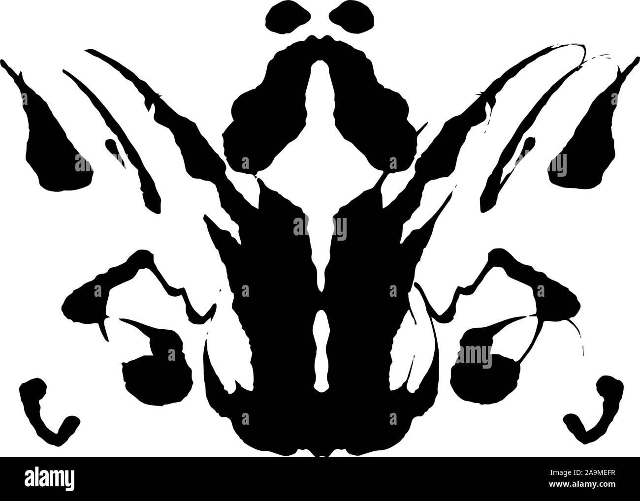 Rorschach inkblot test illustration, random symmetrical ink abstract ...