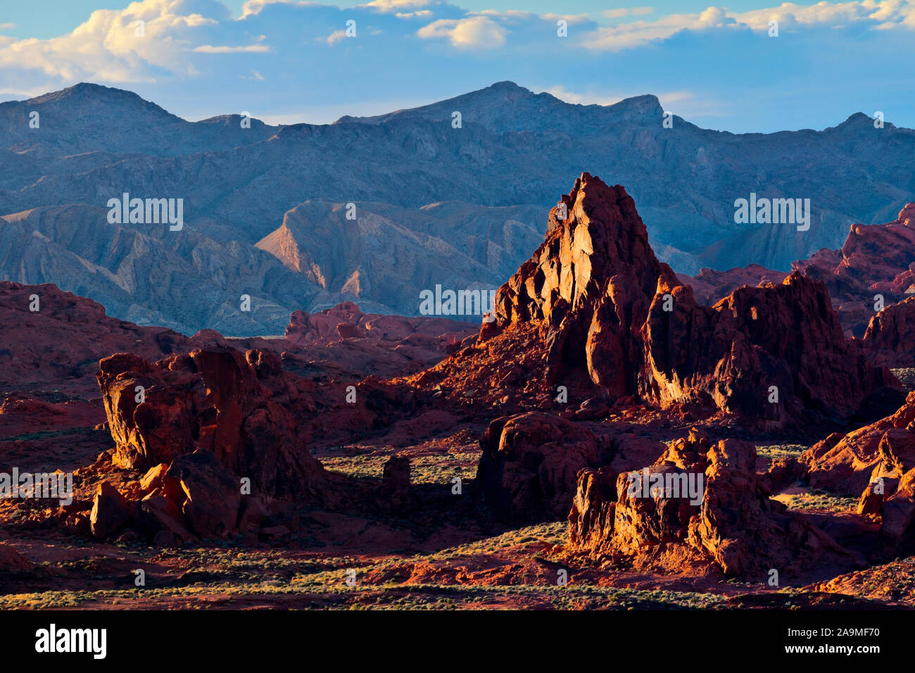 Rock Formations at Sunset at Valley of Fire State Park, Nevada Stock ...