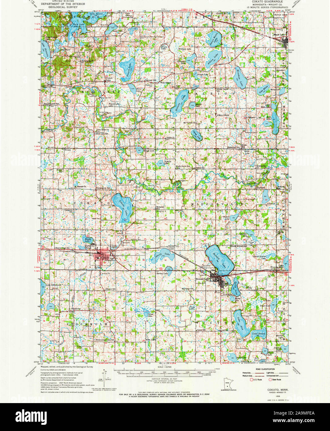 Map of cokato hi-res stock photography and images - Alamy