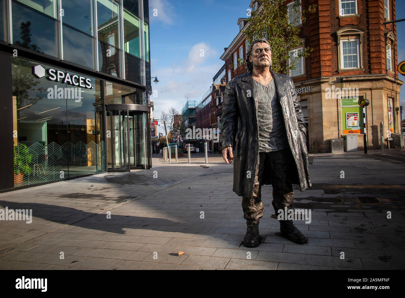 A larger than life statue by Sean Henry in central Woking, surrey Stock ...