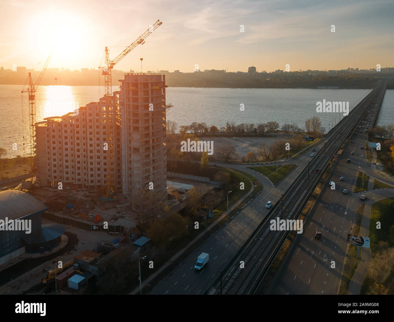 Aerial view unfinished frame house hi-res stock photography and images ...