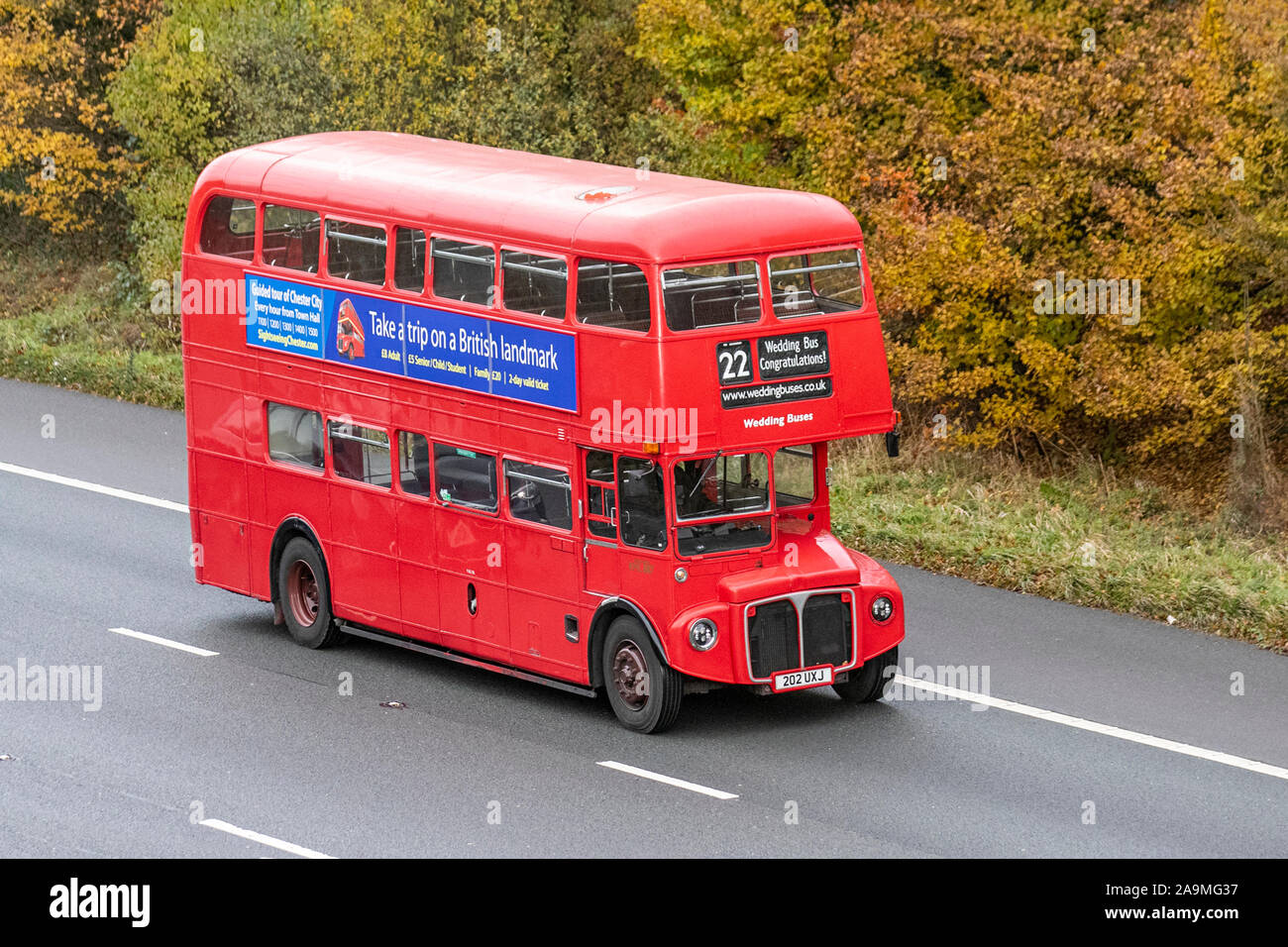 1961 red Aec Routemaster; Vintage Bus; No.22 Wedding Special UK ...