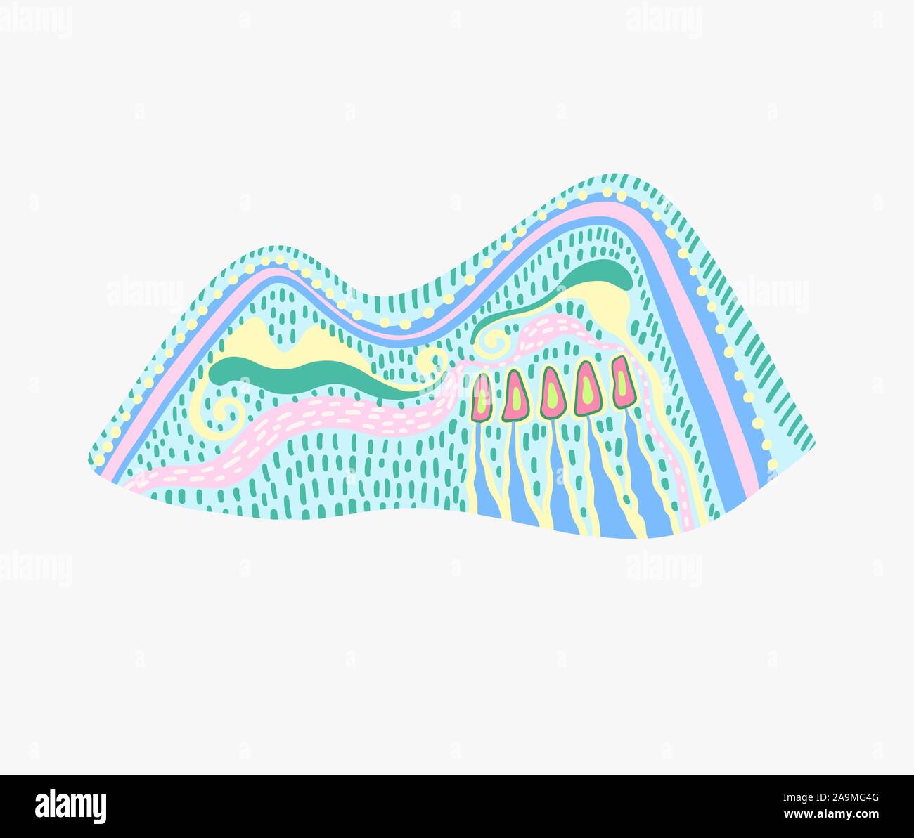 vector illustration of color decorative mountain or hill Stock Vector ...
