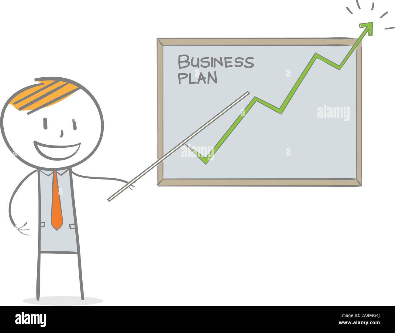 Businessman graph trend line Stock Vector Images - Alamy